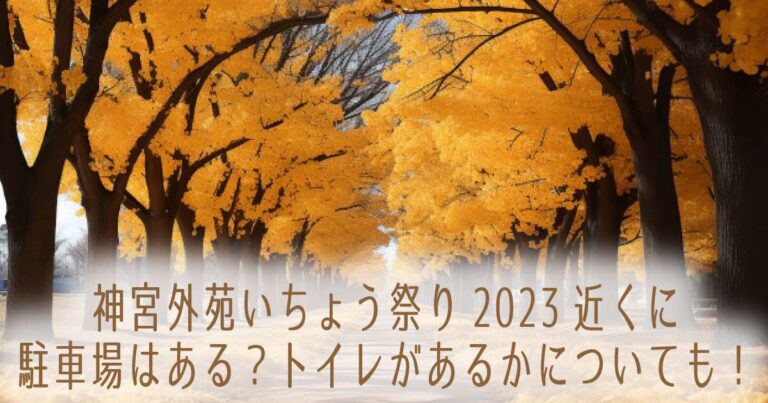 神宮外苑いちょう祭り2023近くに駐車場はある？トイレがあるかについても！ | moosic-lab